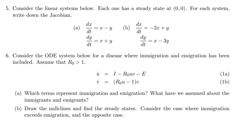 Solved 5. Consider the linear systems below. Each one has a | Chegg.com