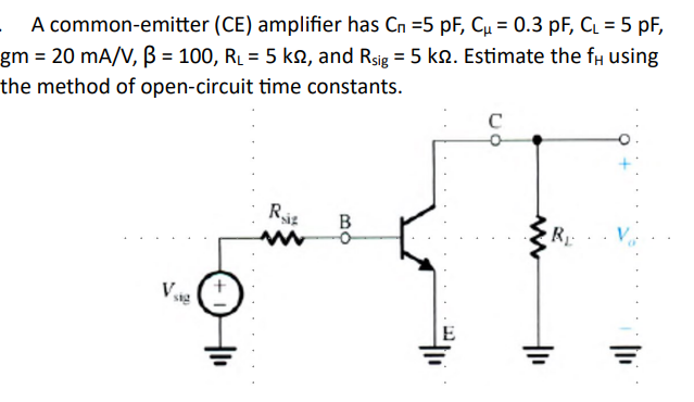 Solved A common-emitter (CE) amplifier has | Chegg.com