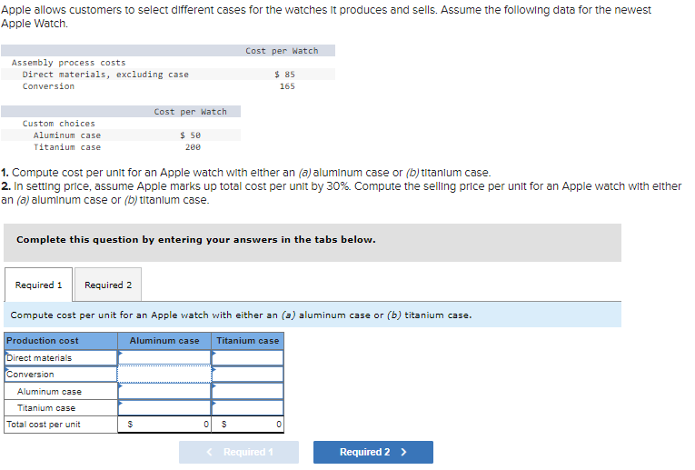 Solved Apple allows customers to select different cases for | Chegg.com