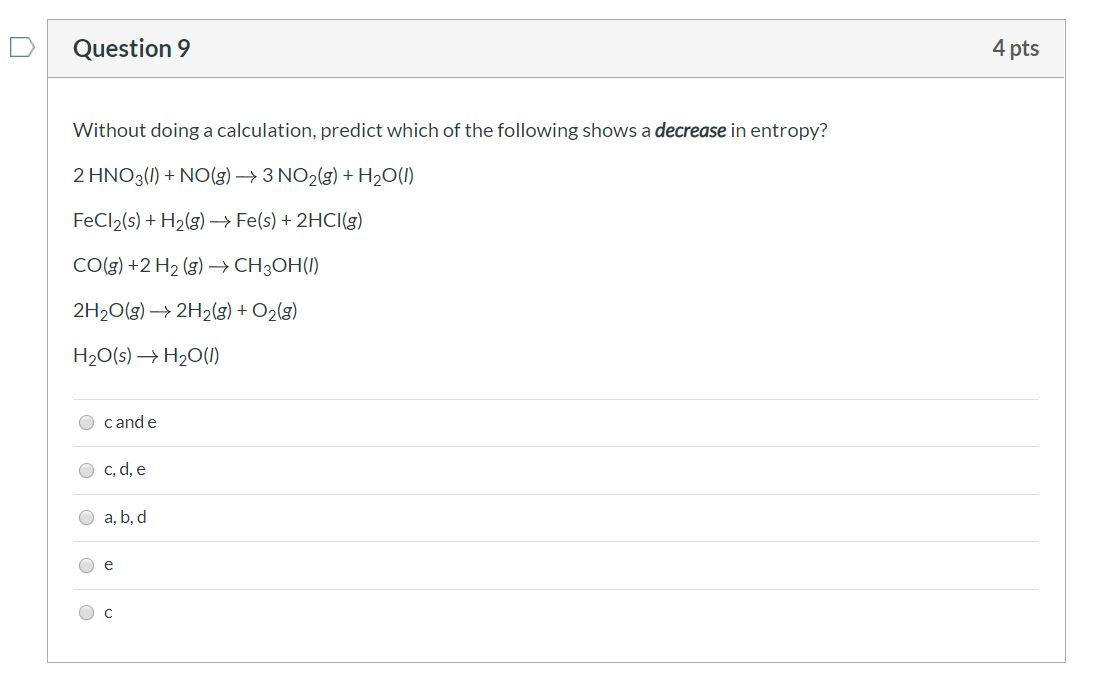 Solved Question 9 4 pts Without doing a calculation, predict | Chegg.com