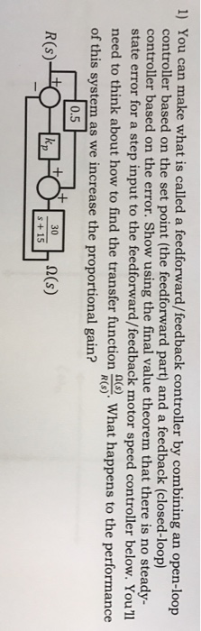 Solved You can make what is called a feedforward/feedback | Chegg.com