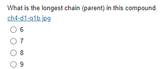 Solved What is the longest chain (parent) in this | Chegg.com