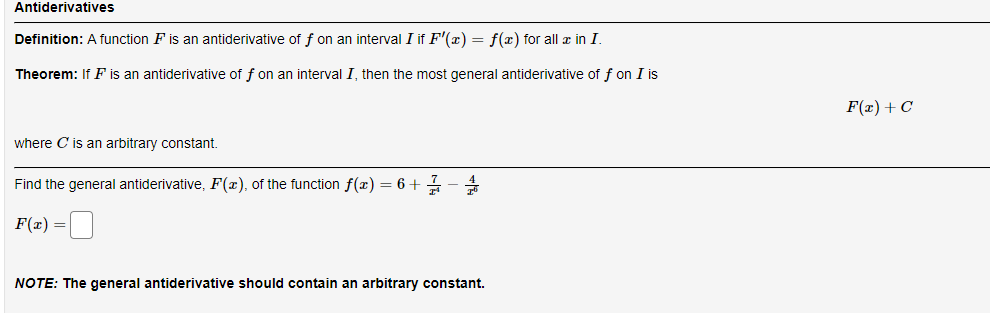 Solved Definition A Function F Is An Antiderivative Of F On