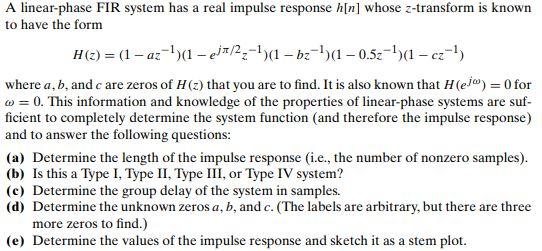 Solved Digital Signal Processing System Question. Please | Chegg.com