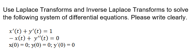 Solved Use Laplace Transforms and Inverse Laplace Transforms | Chegg.com
