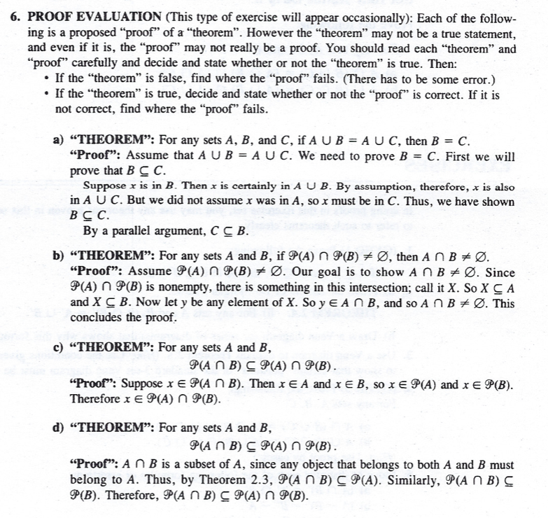 Solved PROOF EVALUATION (This type of exercise will appear | Chegg.com
