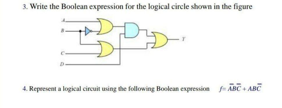 Solved 3. Write the Boolean expression for the logical | Chegg.com