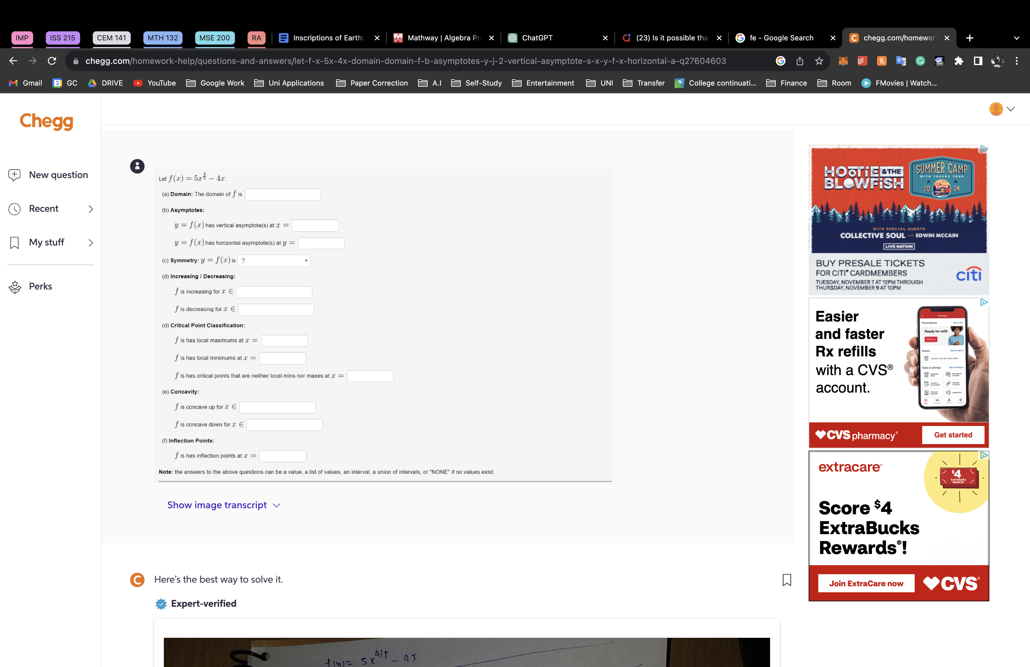 Solved IMPISS 215CEM 141MTH 132MSE 200RAInscriptions of | Chegg.com