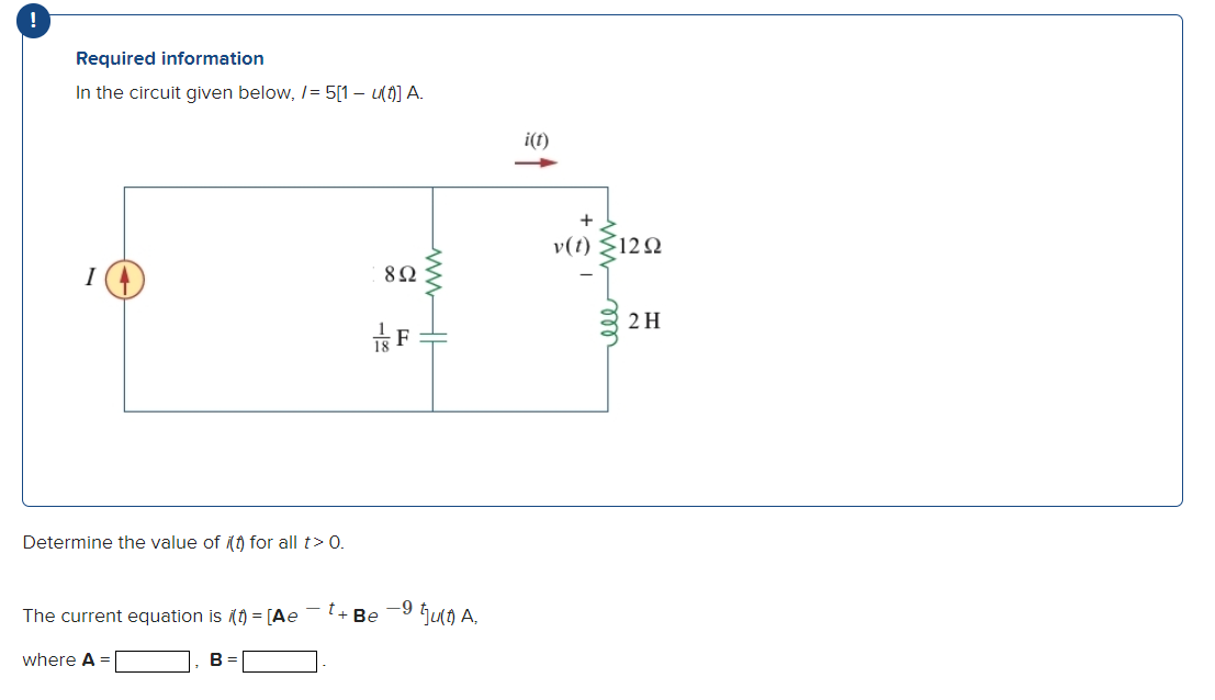 [Solved]: Required information In the circuit given below,
