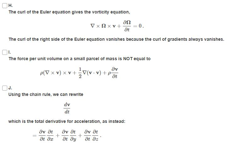 Solved ОН. The curl of the Euler equation gives the | Chegg.com