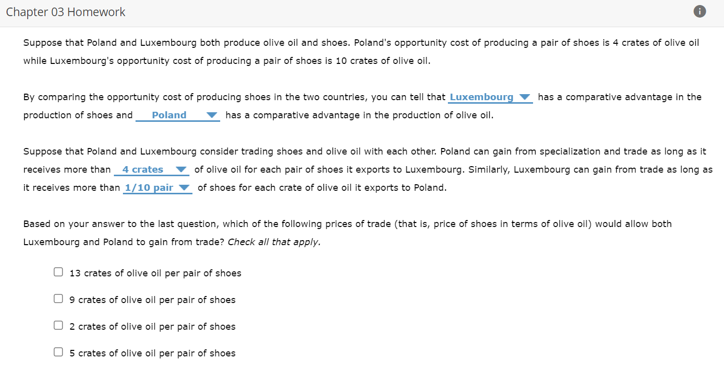 Solved Chapter 03 ﻿Homework(i)Suppose that Poland and | Chegg.com