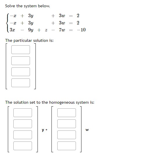 Solved Solve the system below. | Chegg.com