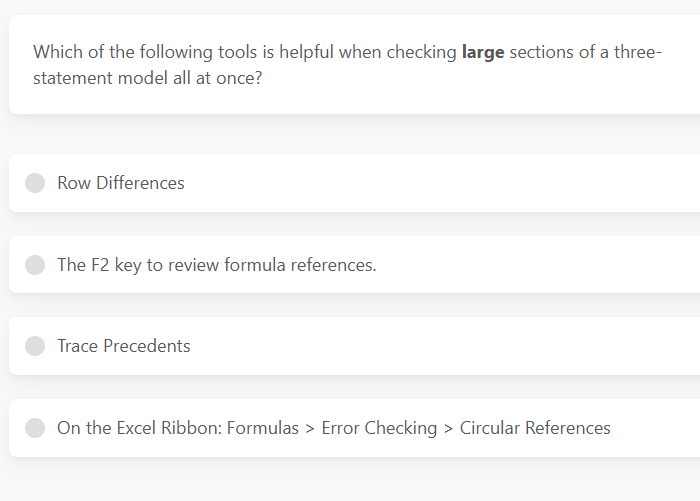 Solved Which of the following tools is helpful when checking | Chegg.com