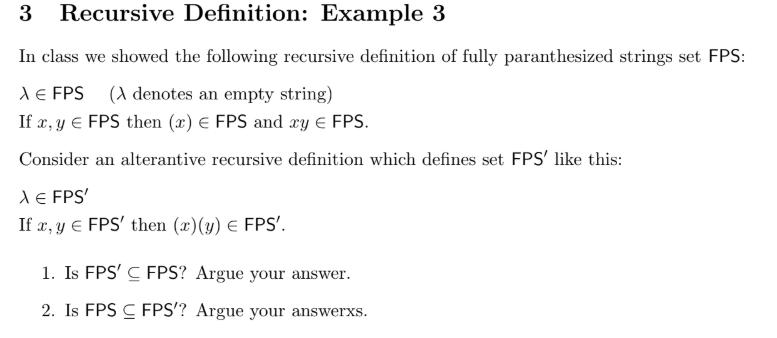 Solved 3 Recursive Definition: Example 3 In class we showed | Chegg.com
