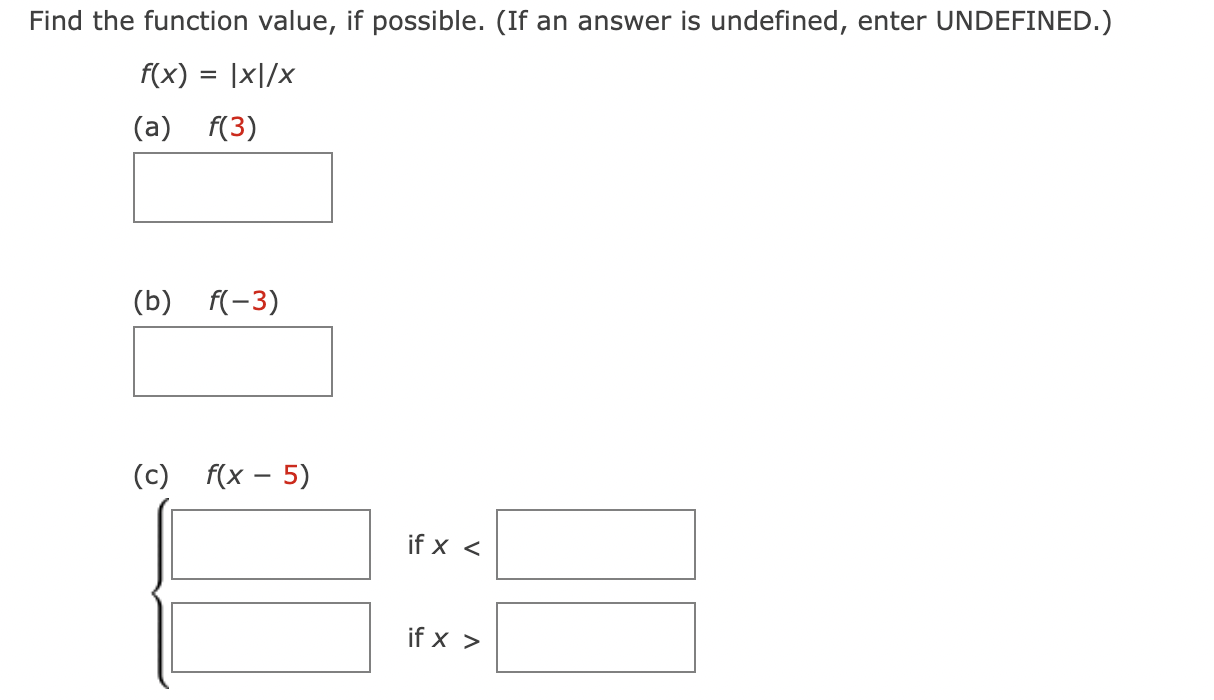 Solved Find the function value, if possible. (If an answer | Chegg.com