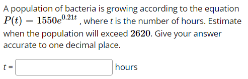 Solved A population of bacteria is growing according to the | Chegg.com