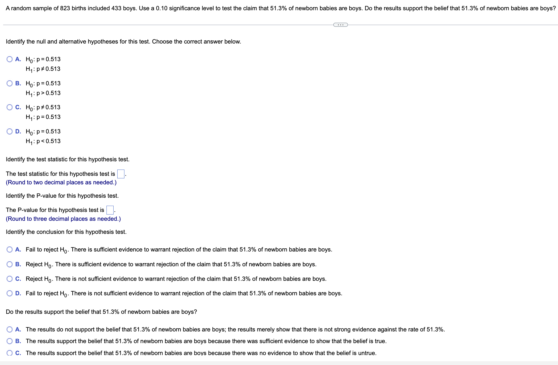 Solved Identify the null and alternative hypotheses for this | Chegg.com