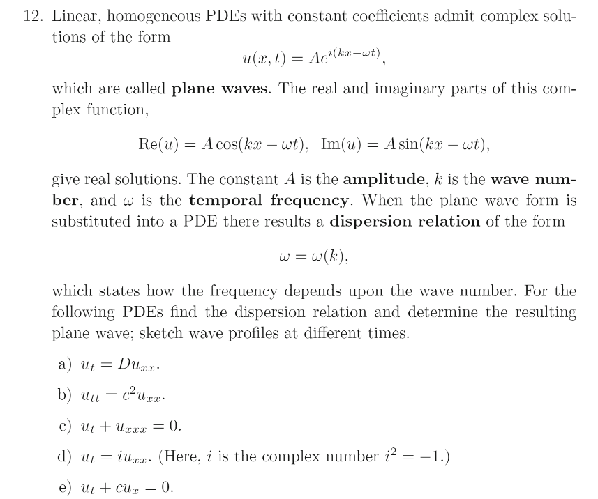Solved Linear, homogeneous PDEs with constant coefficients | Chegg.com