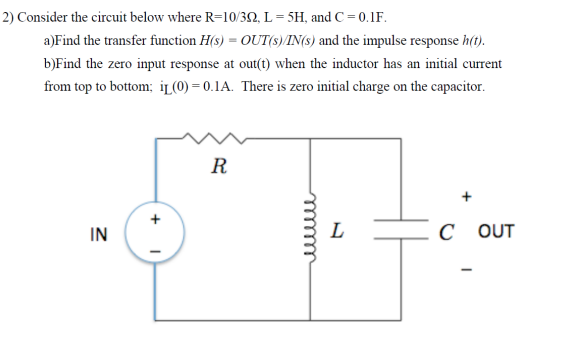 Solved Consider the circuit below where R=103Ω,L=5H, ﻿and | Chegg.com