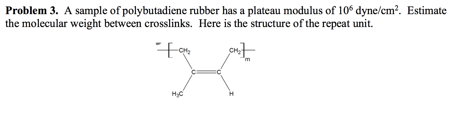 Solved Problem 3. A sample of polybutadiene rubber has a | Chegg.com