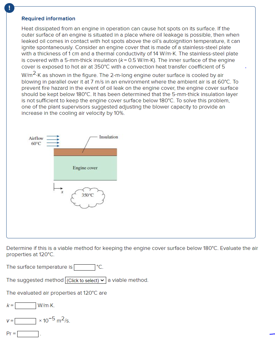 Solved Required information Heat dissipated from an engine | Chegg.com