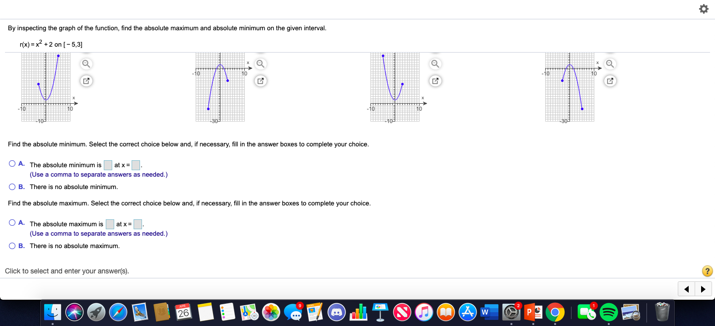 Solved By inspecting the graph of the function, find the | Chegg.com
