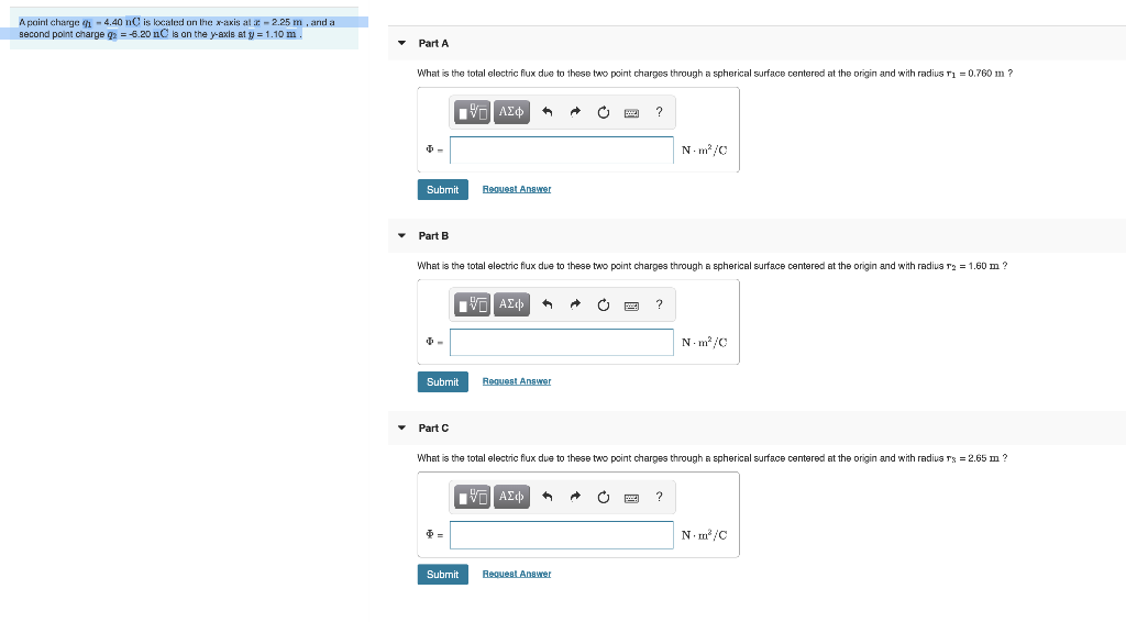 Solved A point charge q1q1 = 4.40 nCnC is located on the | Chegg.com