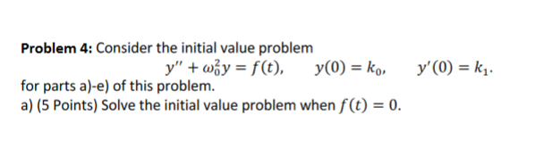 Solved Problem 4: Consider the initial value problem | Chegg.com