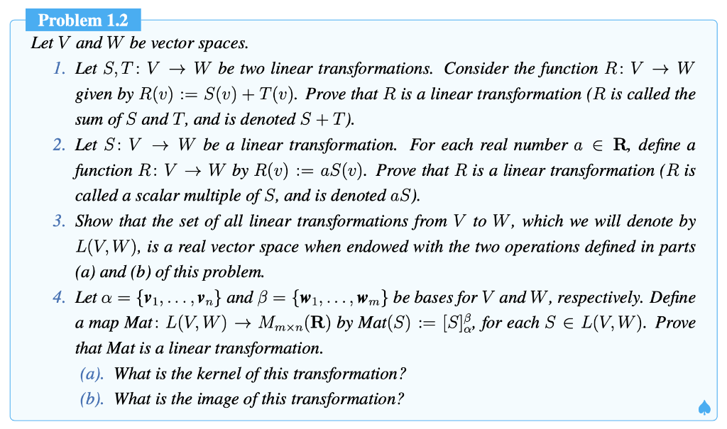 Solved et V and W be vector spaces. 1. Let S,T:V→W be two | Chegg.com