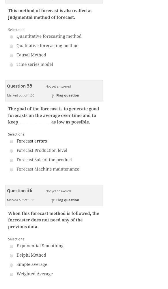 Solved This method of forecast is also called as Judgmental | Chegg.com