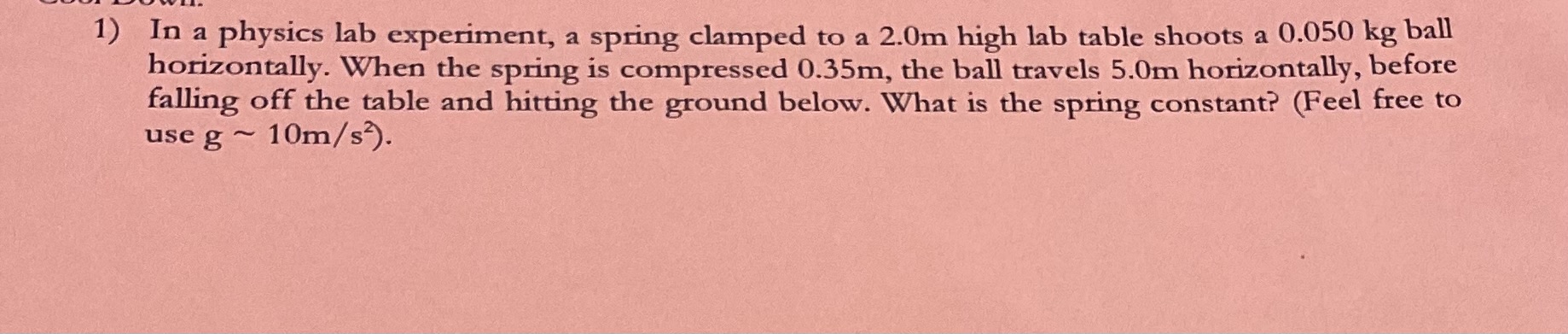Solved In a physics lab experiment, a spring clamped to a | Chegg.com