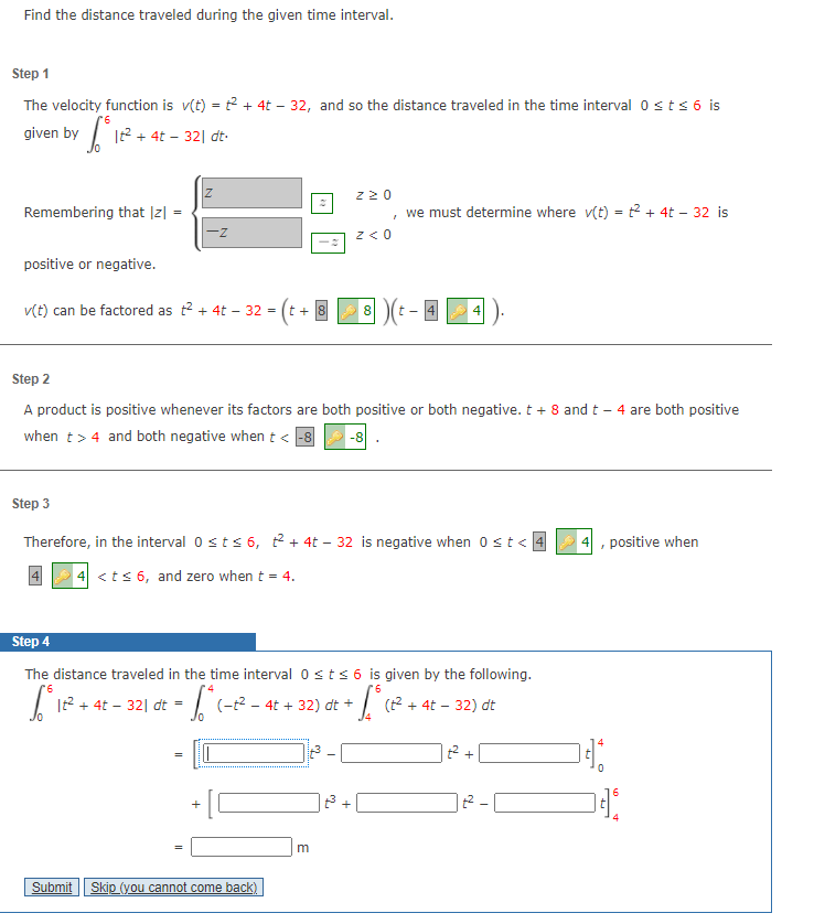 Solved Find the distance traveled during the given time | Chegg.com