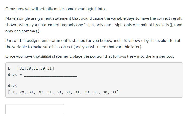 Okay, now we will actually make some meaningful data. | Chegg.com