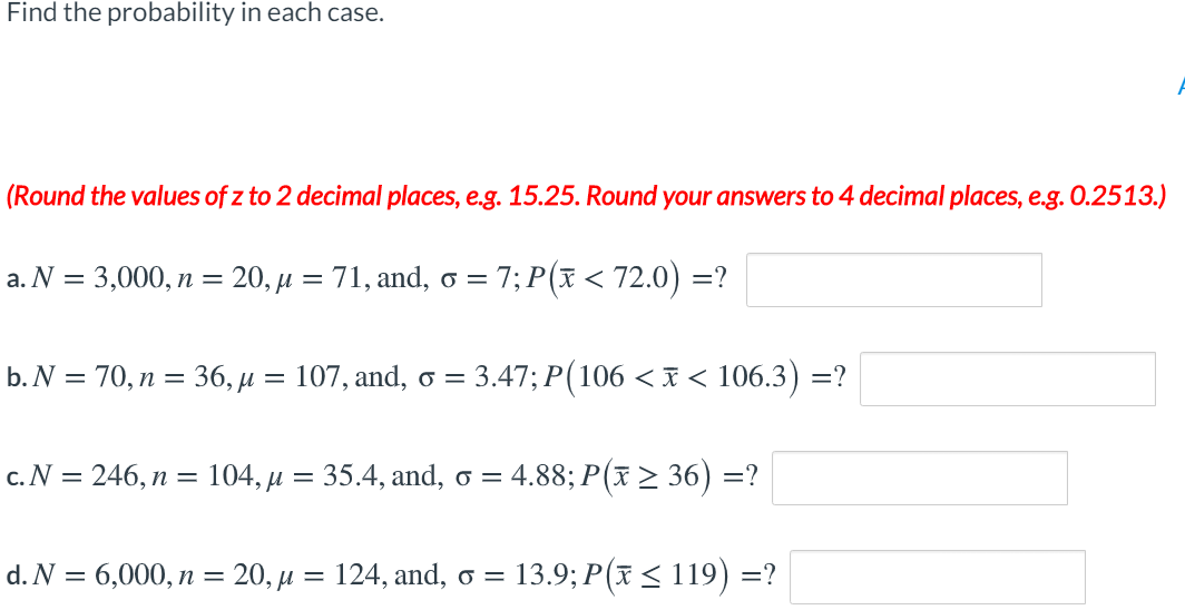Solved Find the probability in each case. (Round the values | Chegg.com