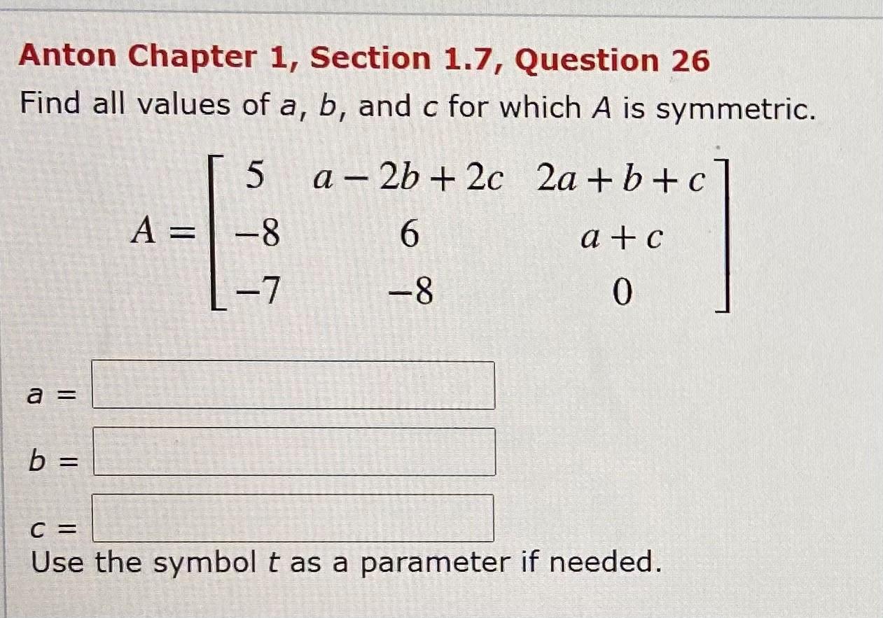 Solved Anton Chapter 1, Section 1.2, Question 25 Determine | Chegg.com