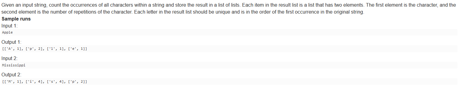 Solved Given an input string, count the occurrences of all | Chegg.com