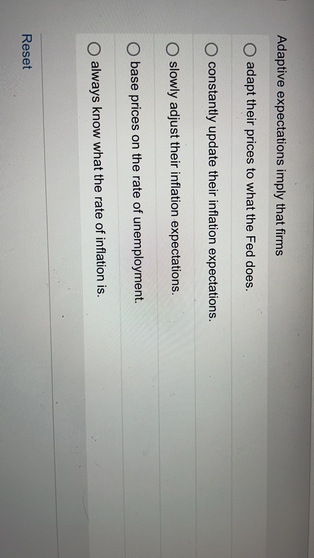Solved Adaptive Expectations Imply That Firms Adapt Their