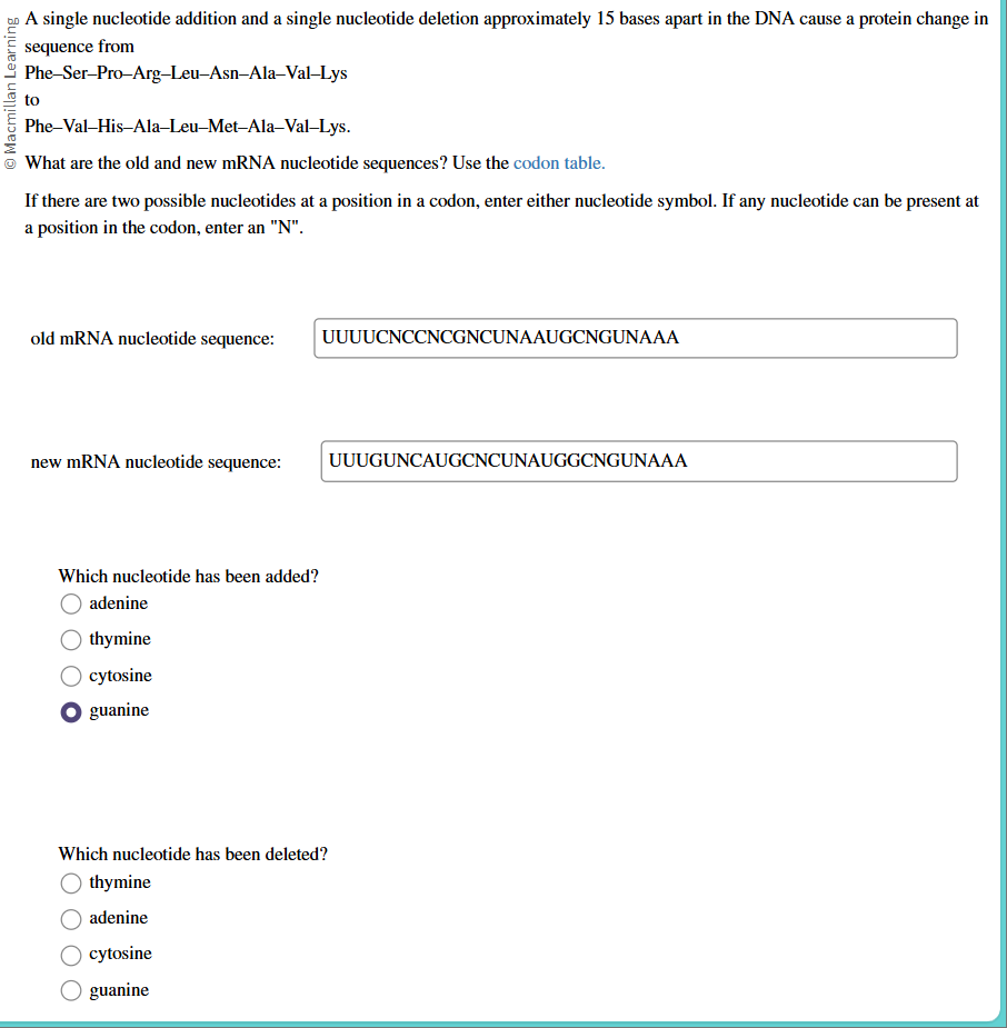 Solved A single nucleotide addition and a single nucleotide | Chegg.com