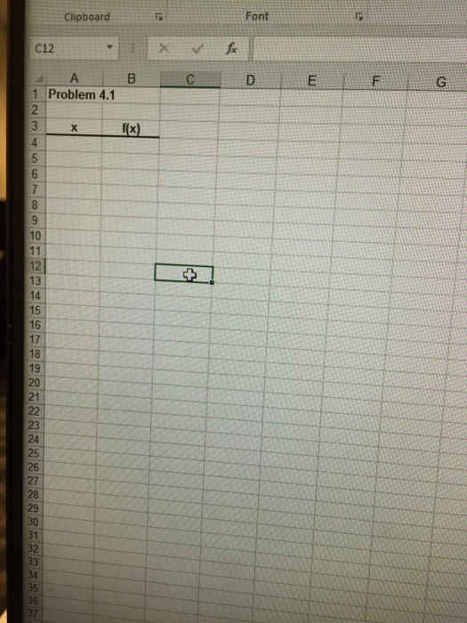 Solved Problems 4.1 Create an Excel worksheet containing a | Chegg.com