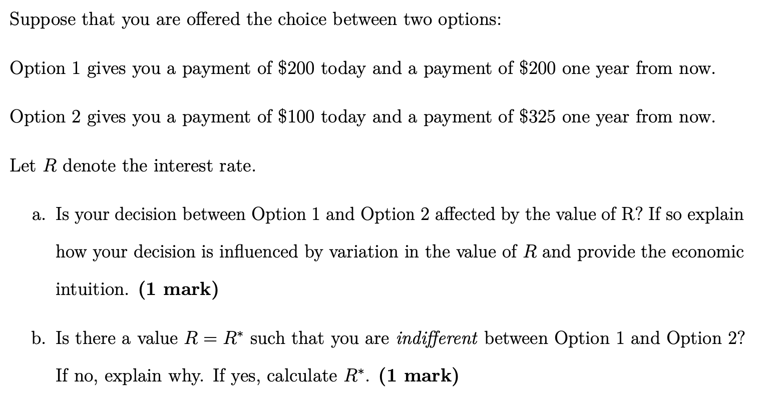 Solved Suppose that you are offered the choice between two | Chegg.com