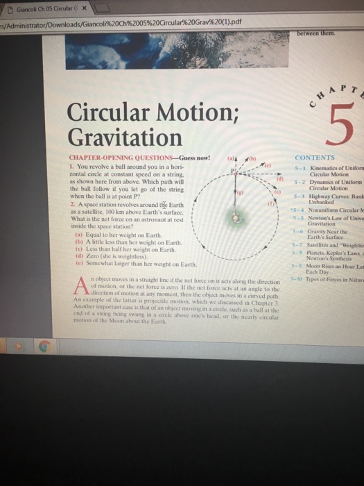 Solved 1. You revolve a ball around you in a horizontal | Chegg.com