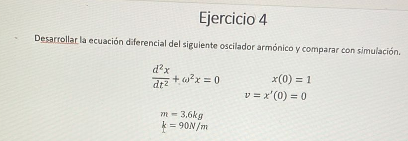 Ejercicio 4Desarrollar la ﻿ecuación ﻿diferencial del | Chegg.com