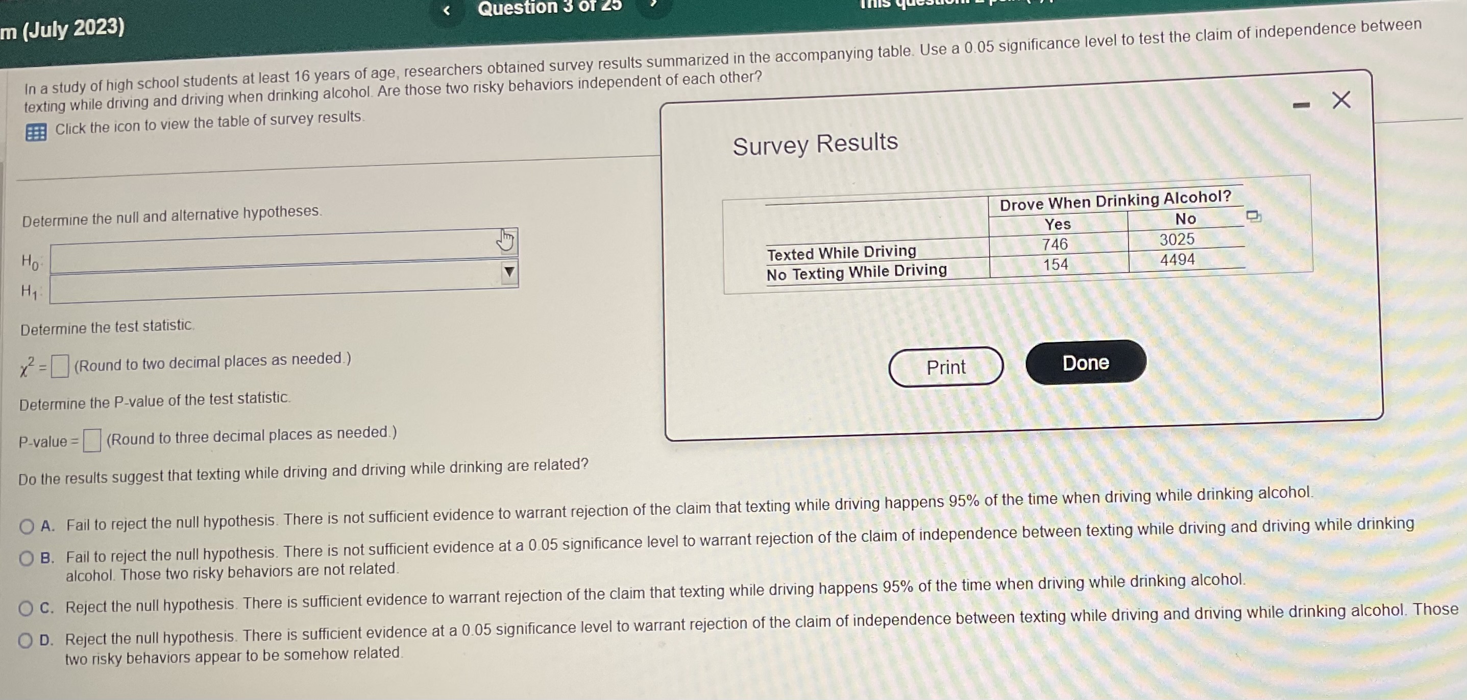 Solved texting while driving and driving when drinking | Chegg.com