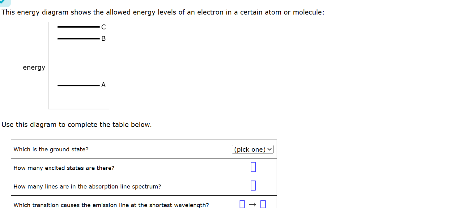 Solved This energy diagram shows the allowed energy levels | Chegg.com