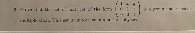 Prove that the set of ﻿matrices of ﻿the form | Chegg.com