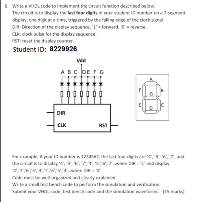 6. Write a VHDL code to implement the circuit | Chegg.com