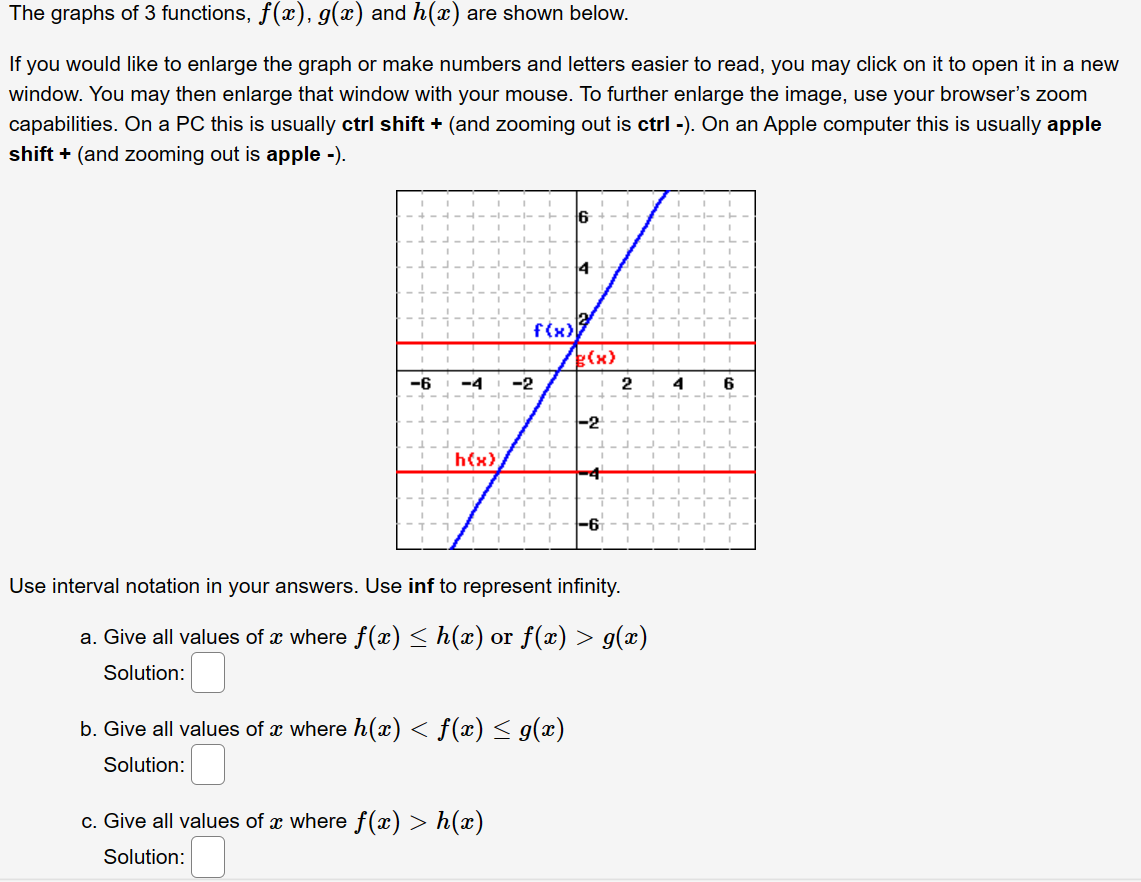 Solved The graphs of 3 functions, f(x),g(x) and h(x) are | Chegg.com