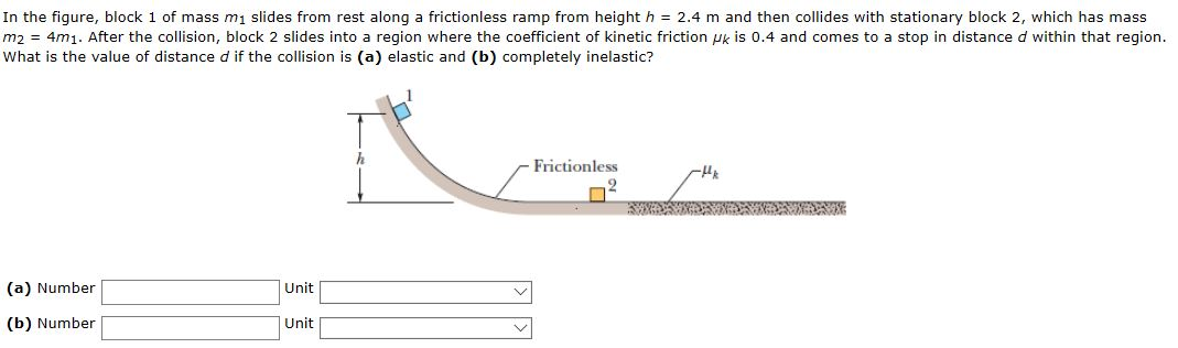 Solved In the figure, block 1 of mass m1 slides from rest | Chegg.com