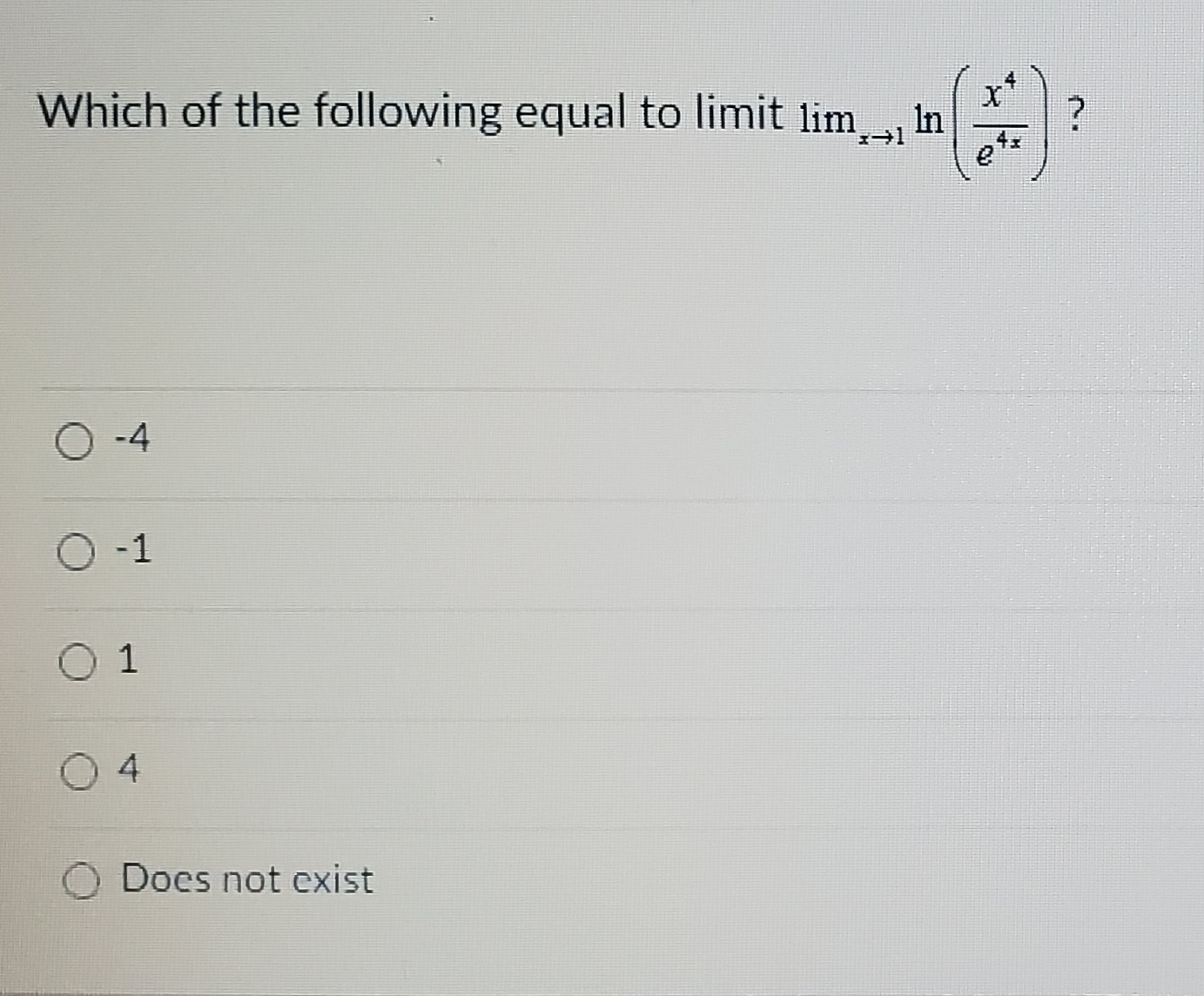 Solved −4 −1 1 4 Does not exist | Chegg.com