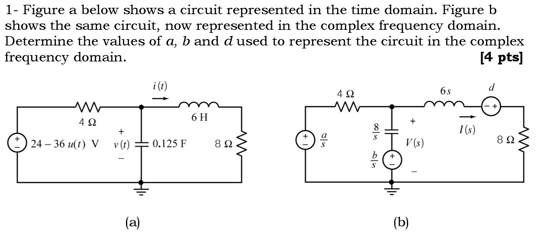 Solved 1- Figure a below shows a circuit represented in the | Chegg.com